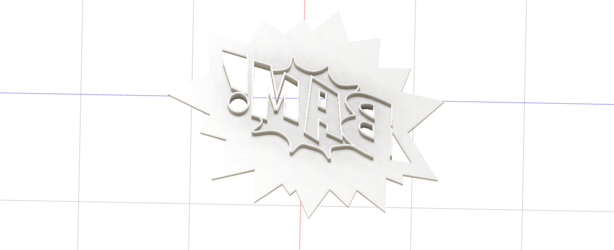 3D Model to Print Your Own Comic Action Word Bam! Cookie Cutter DIGITA ...