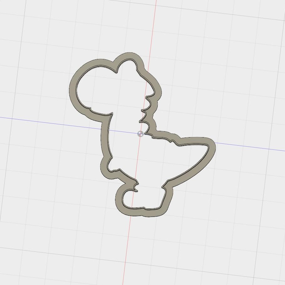 3D Model to Print Your Own Super Mario Yoshi Outline Cookie Cutter DIG ...