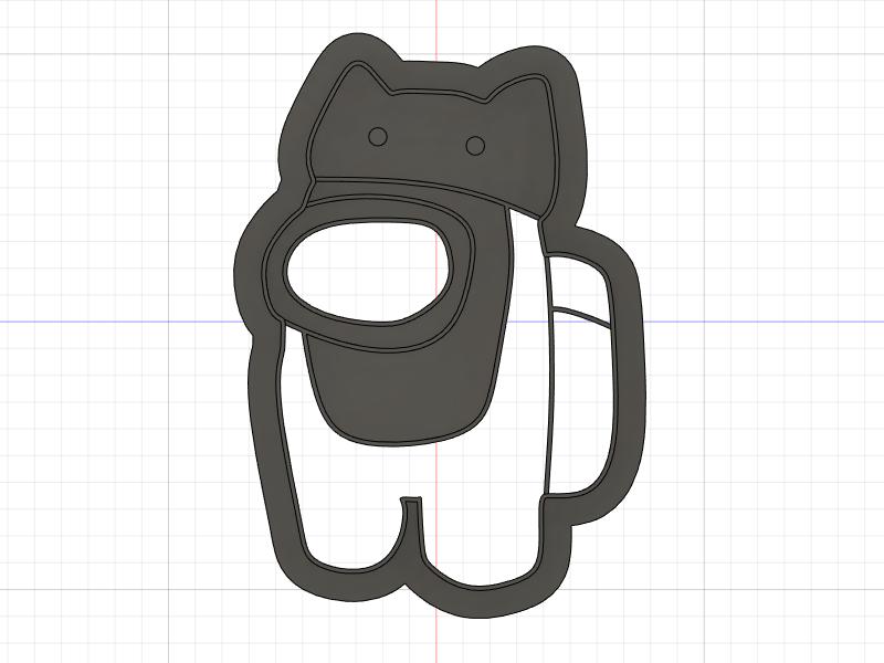 3D Model to Print Your Own Among Us with Kitty Cookie Cutter DIGITAL F ...