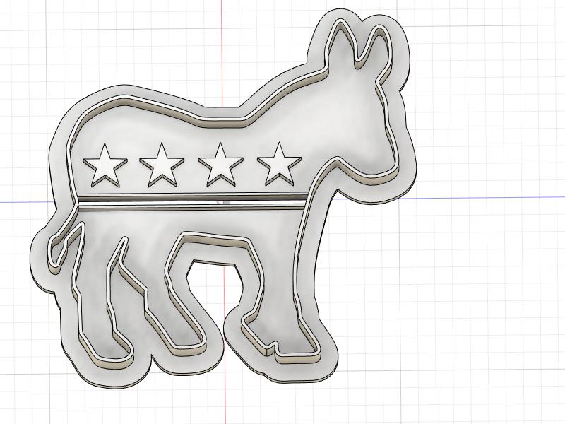 3D Model to Print Your Own Democratic Party Donkey Cookie Cutter DIGIT ...